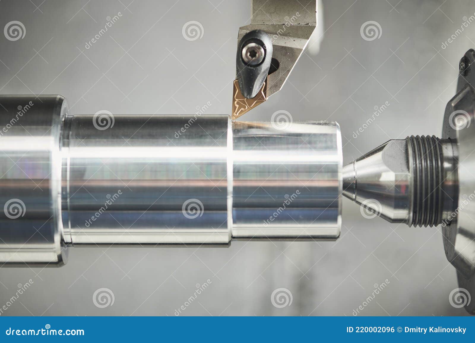 Turning Operation On Cnc Machine. Metal Cut Work Industry. Precision ...