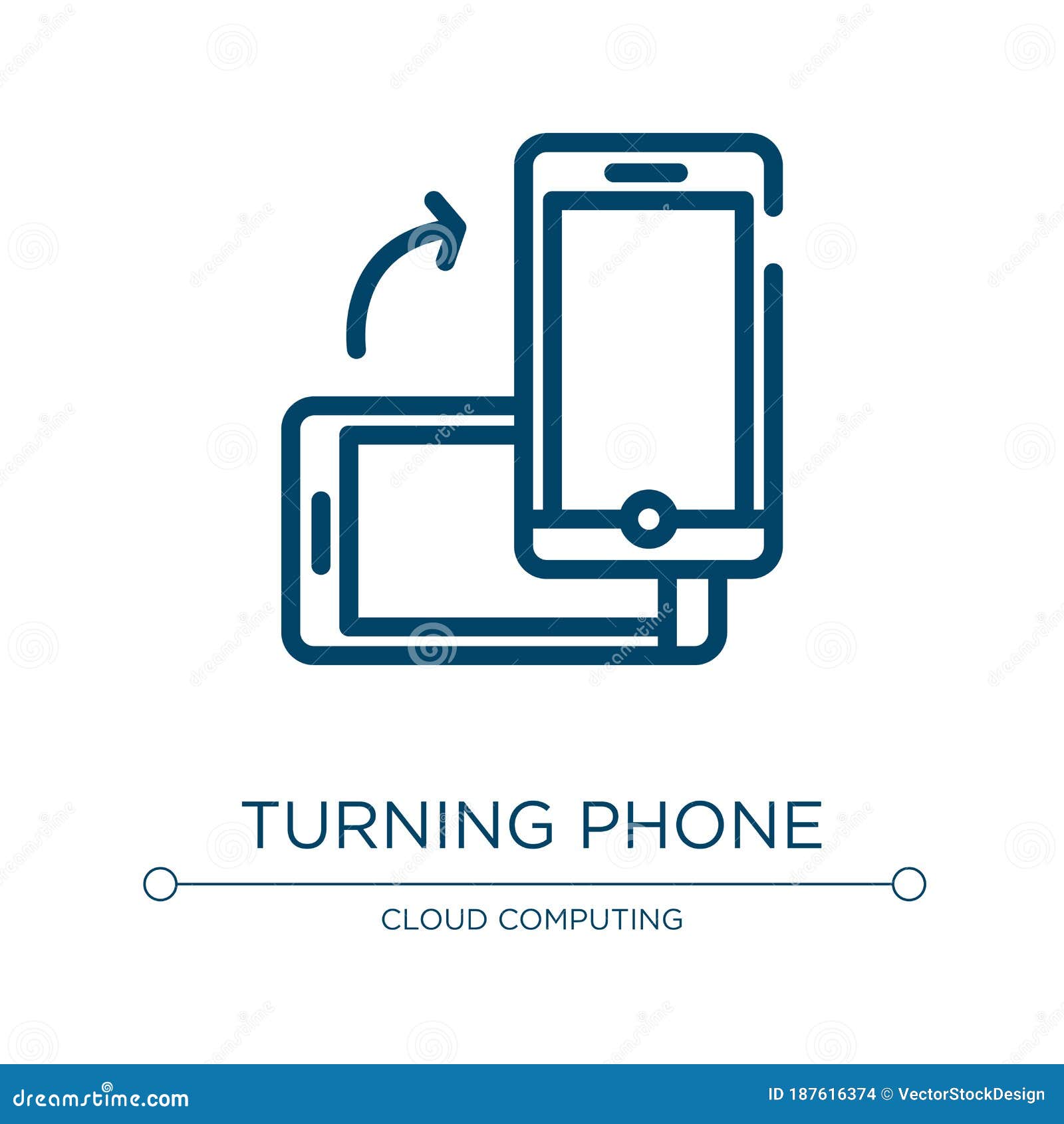 Turning Phone Icon. Linear Vector Illustration from Material Devices ...