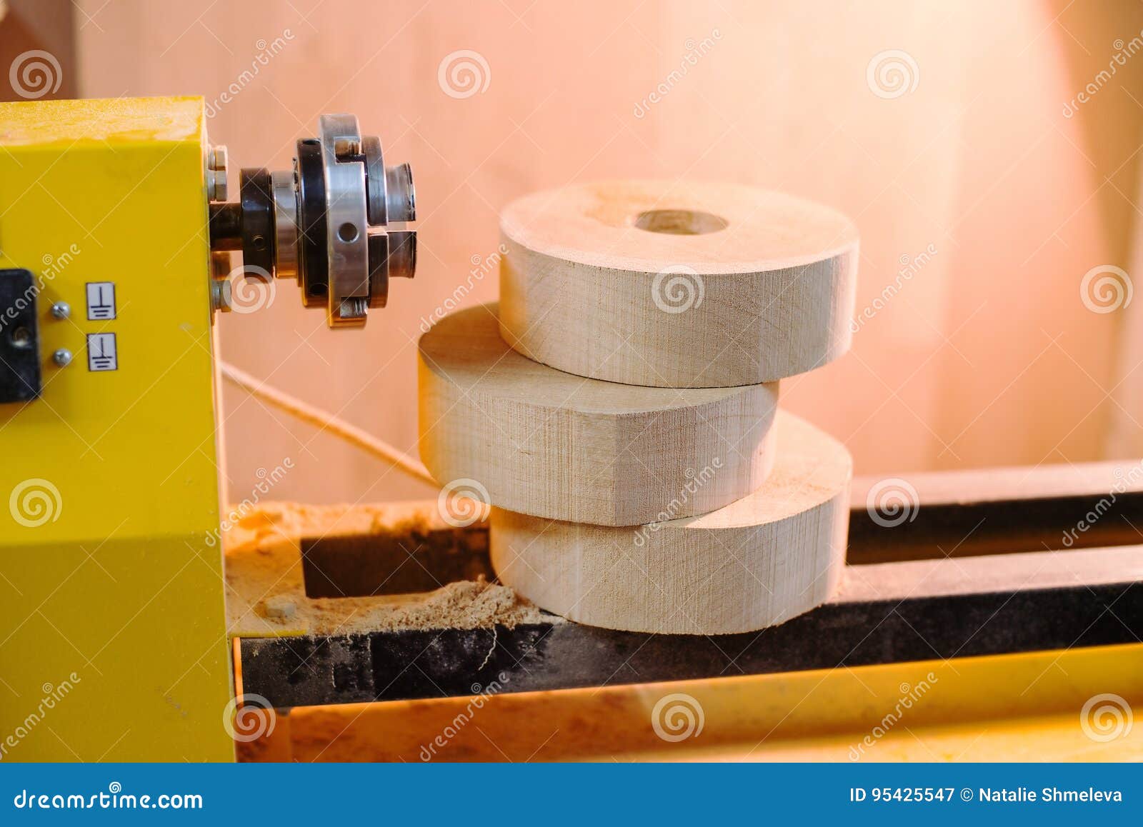 Turning a plate stock image. Image of manufacture, craft - 95425547