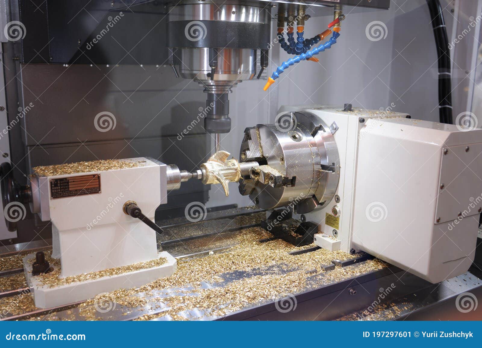 Turning Process. the Detail Fixed in a Spindle Turning by CNC Lathe ...