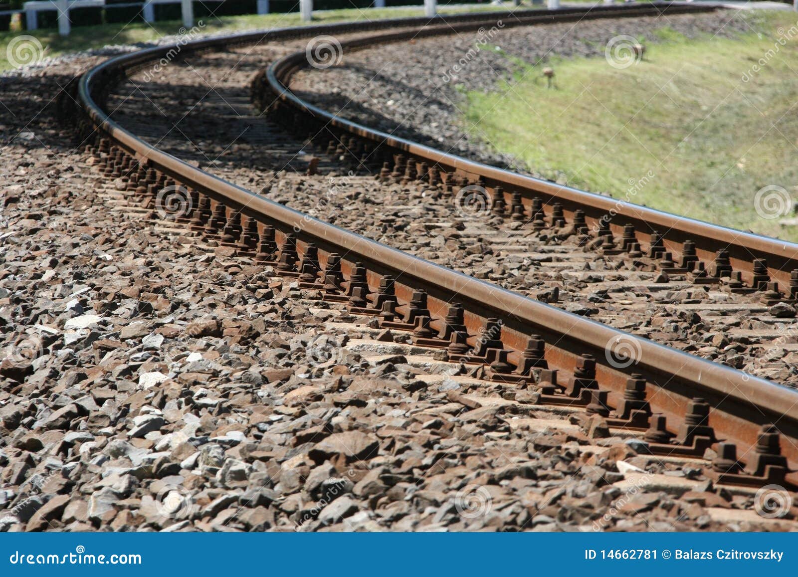 Turning railway line stock image. Image of daytime, shadow - 14662781