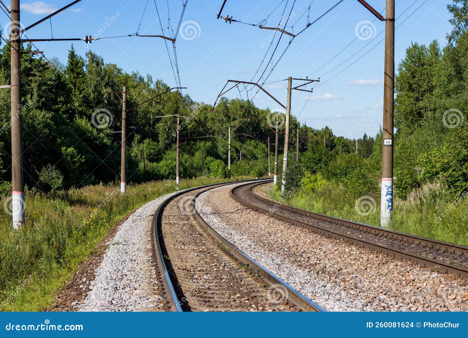 Turning Railway Tracks in a Forest Area Stock Photo - Image of journey ...