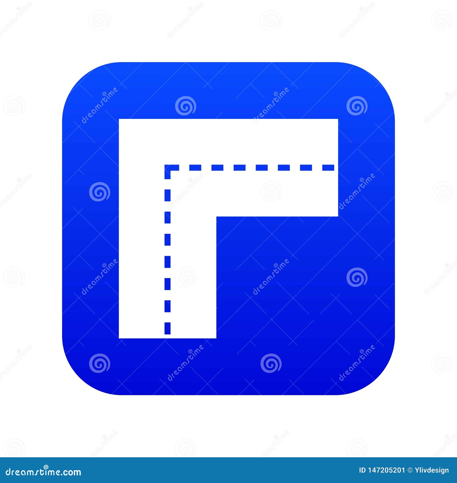 Turning Road Icon Digital Blue Stock Vector - Illustration of asphalt ...