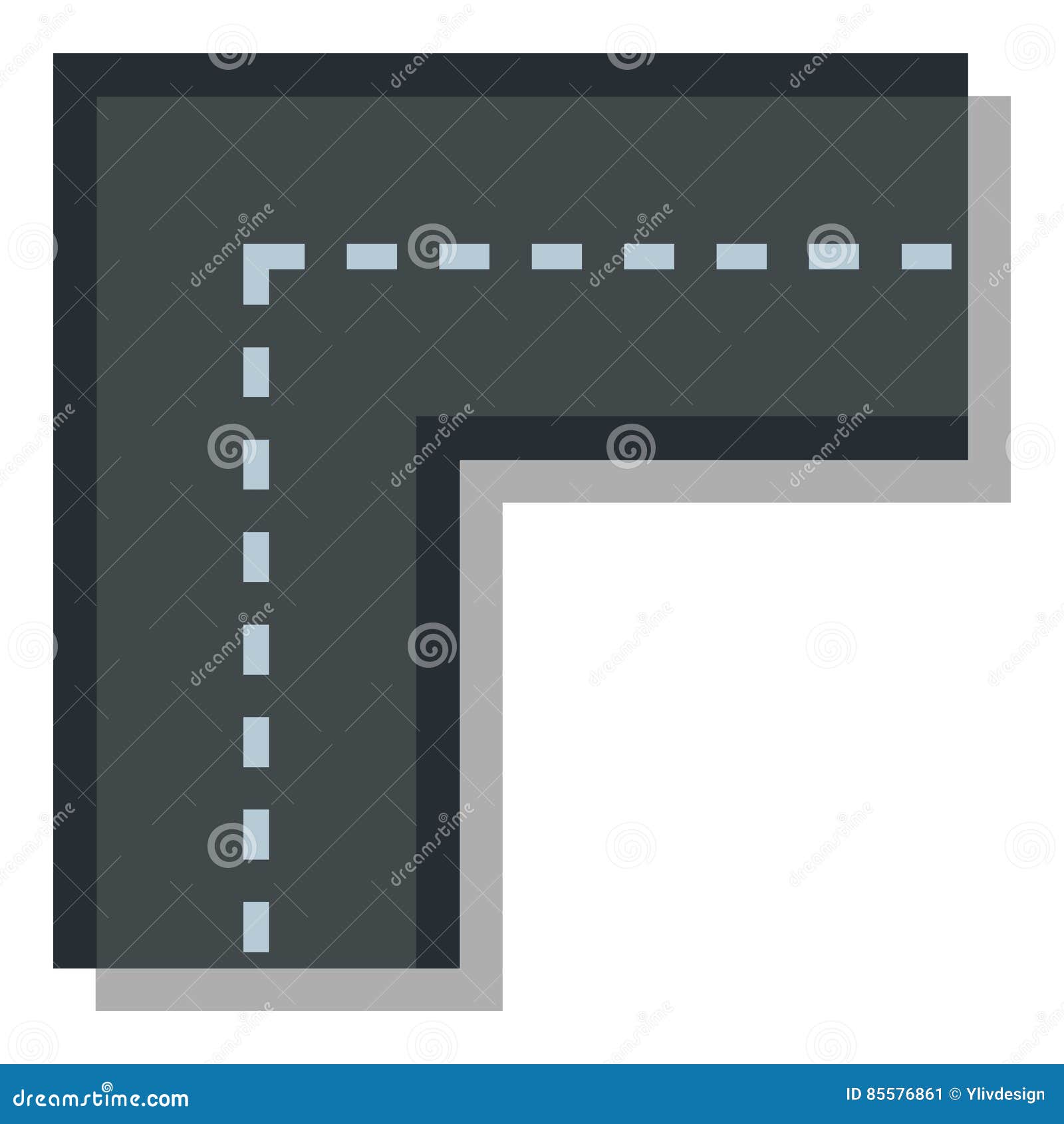 Turning Road Icon, Flat Style Stock Vector - Illustration of traffic ...