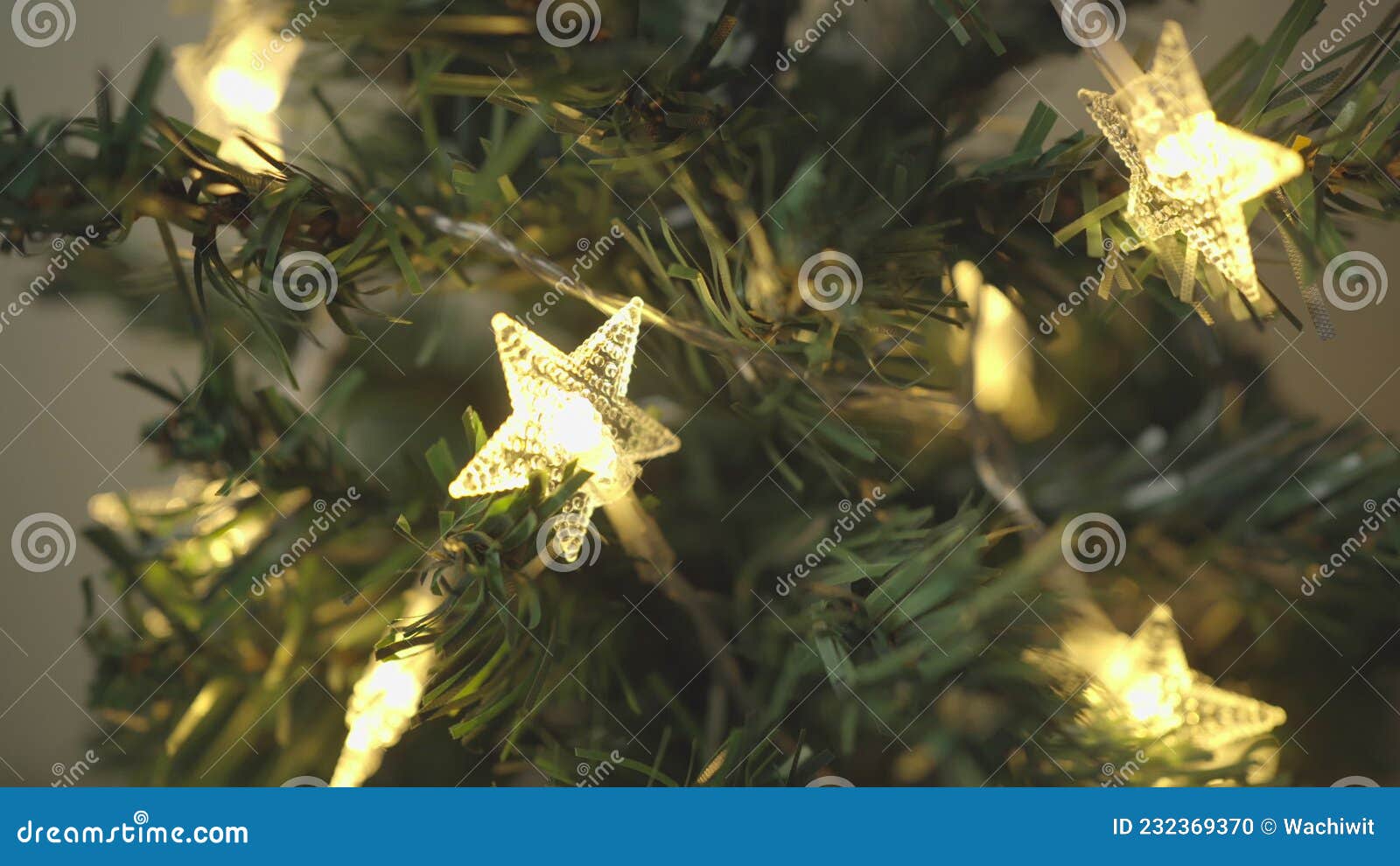 Turning the Star-shaped Lights on the Christmas Tree on Stock Footage ...