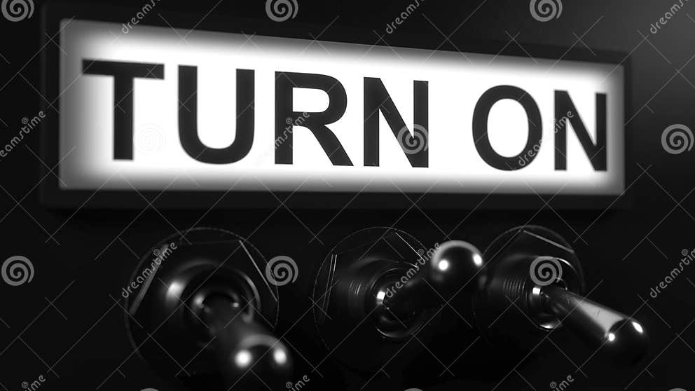 Turning on Toggle Switch 3D Rendering Stock Illustration - Illustration ...