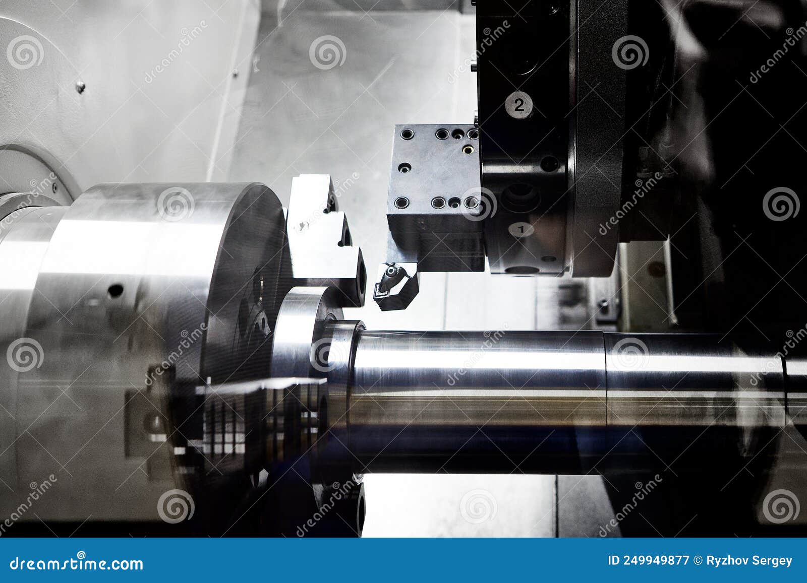 Lathe cutter and chuck stock image. Image of technology - 249949877