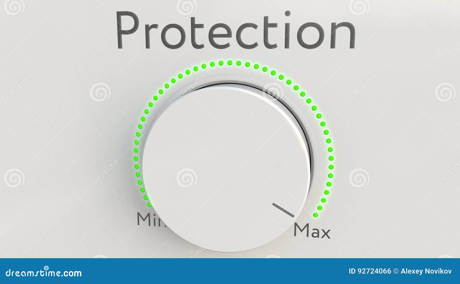 Turning White Hi-tech Knob with Protection Inscription from Minimum To ...