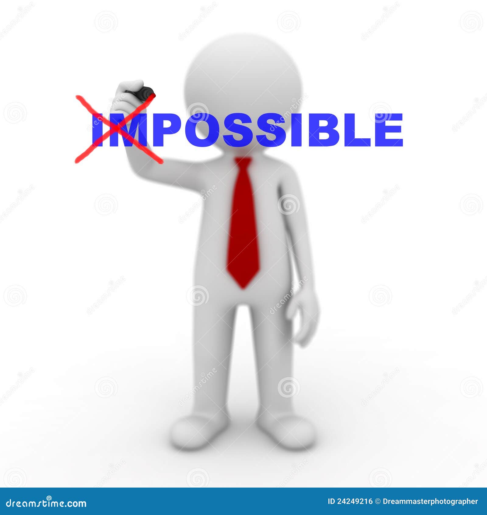 3D Man Turning The Word Impossible Into Possible. Royalty-Free Cartoon ... 3D Man Turning The Word Impossible Into Possible. Royalty-Free Cartoon ...