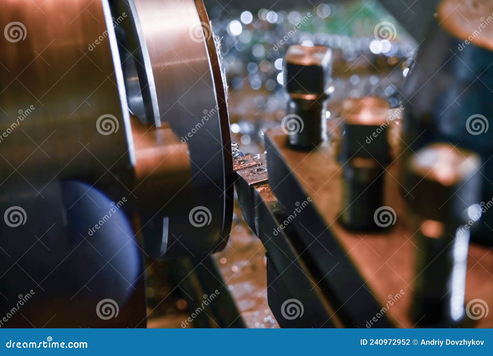 Turning Work on the Machine, Metal Cutting Stock Photo - Image of ...
