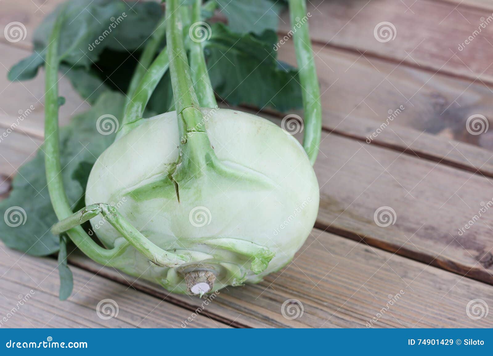 Turnip Cabbage on Wooden Table Stock Image - Image of kohlrabi ...