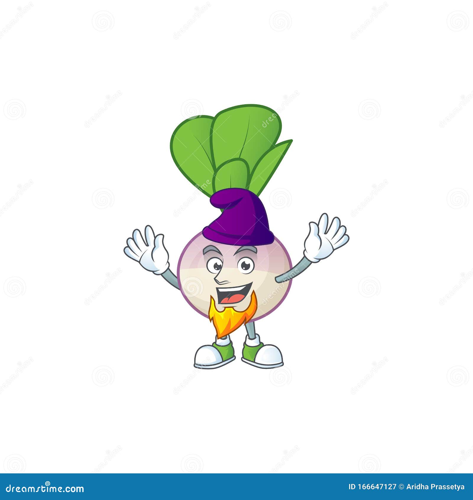 Turnip Mascot Cartoon Style As an Elf Stock Vector - Illustration of ...