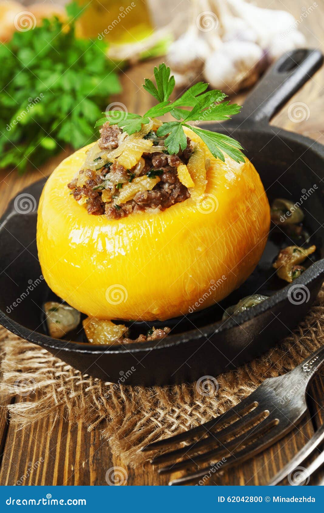 Turnip Stuffed with Minced Meat Stock Photo - Image of stuffing, table ...