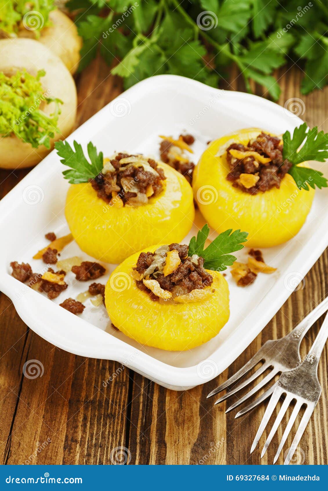 Turnip Stuffed with Minced Meat Stock Photo - Image of healthy, stuffed ...