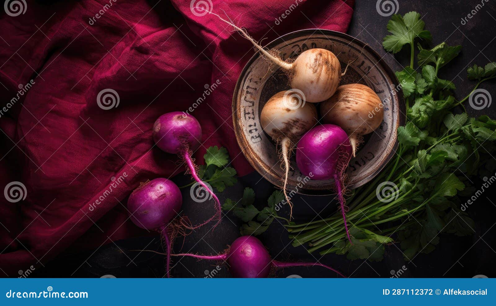 Fresh turnips stock illustration. Illustration of healthy - 287112372