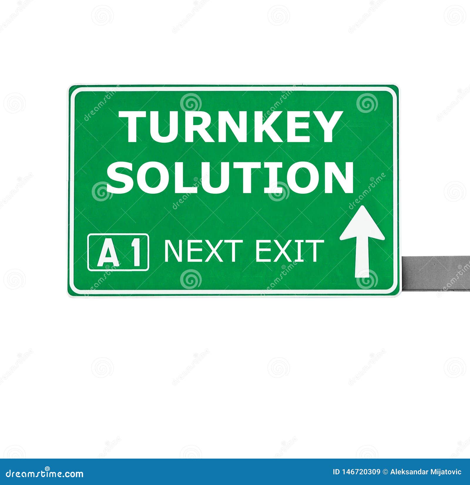 TURNKEY SOLUTION Road Sign Isolated on White Stock Image - Image of ...