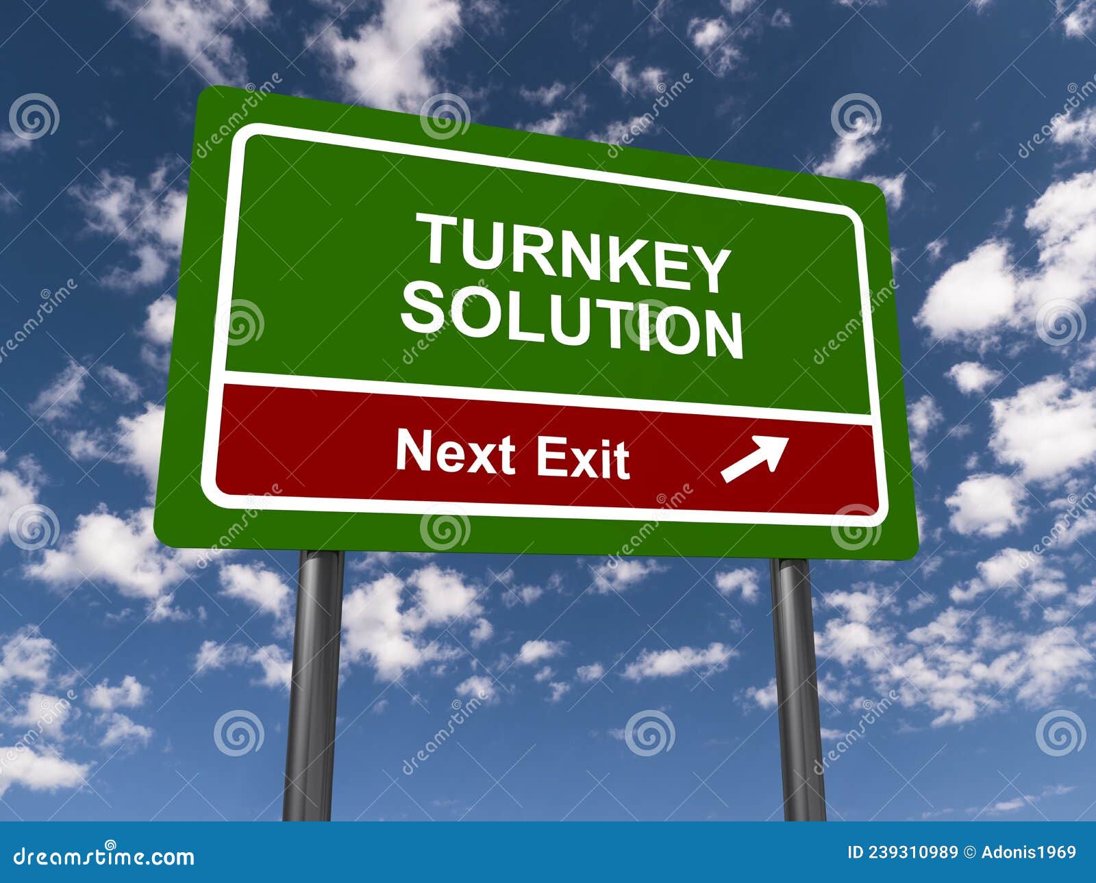 Turnkey Solution Traffic Sign Stock Illustration - Illustration of ...
