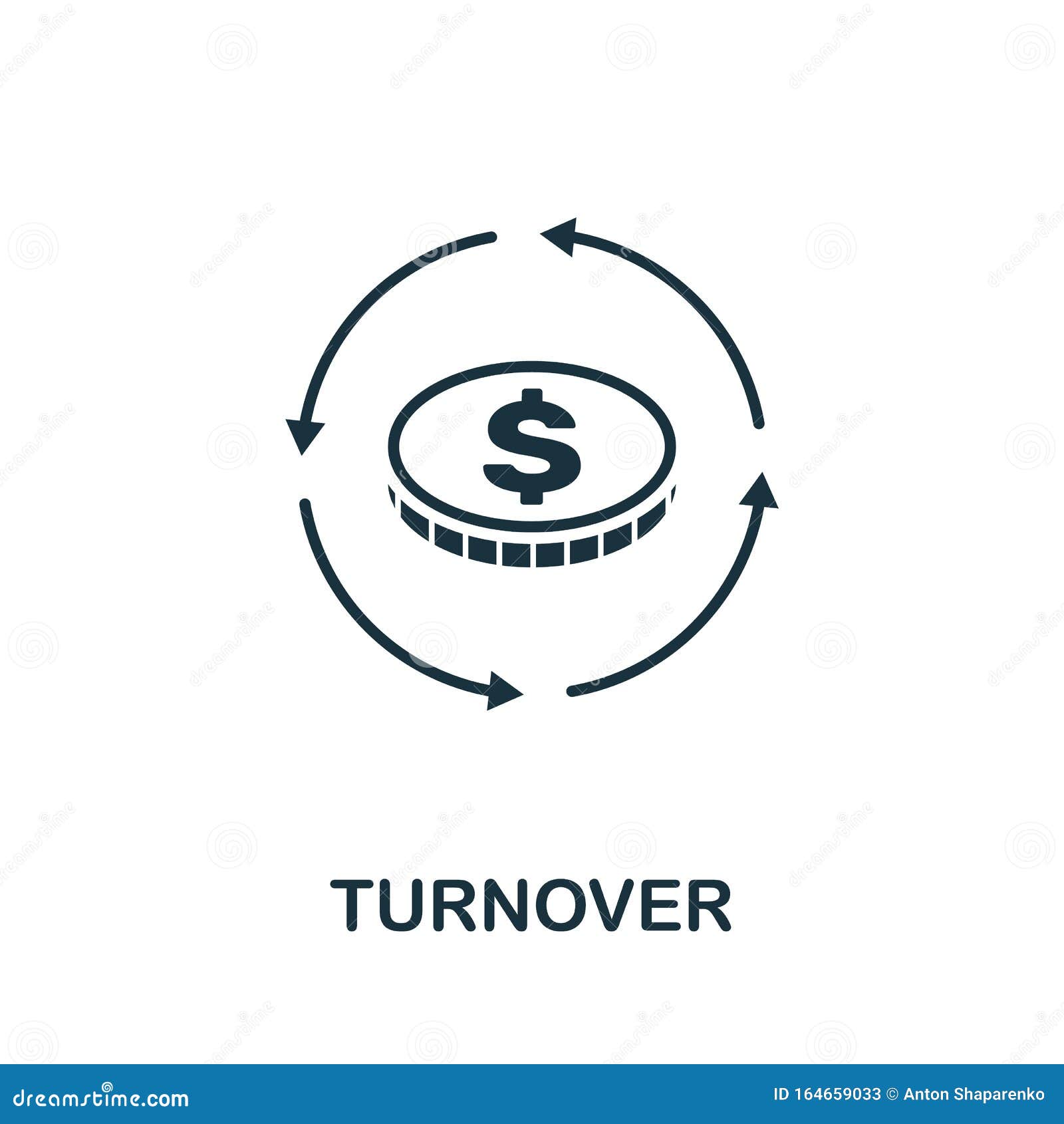Turnover Icon Outline Style. Thin Line Creative Turnover Icon for Logo ...