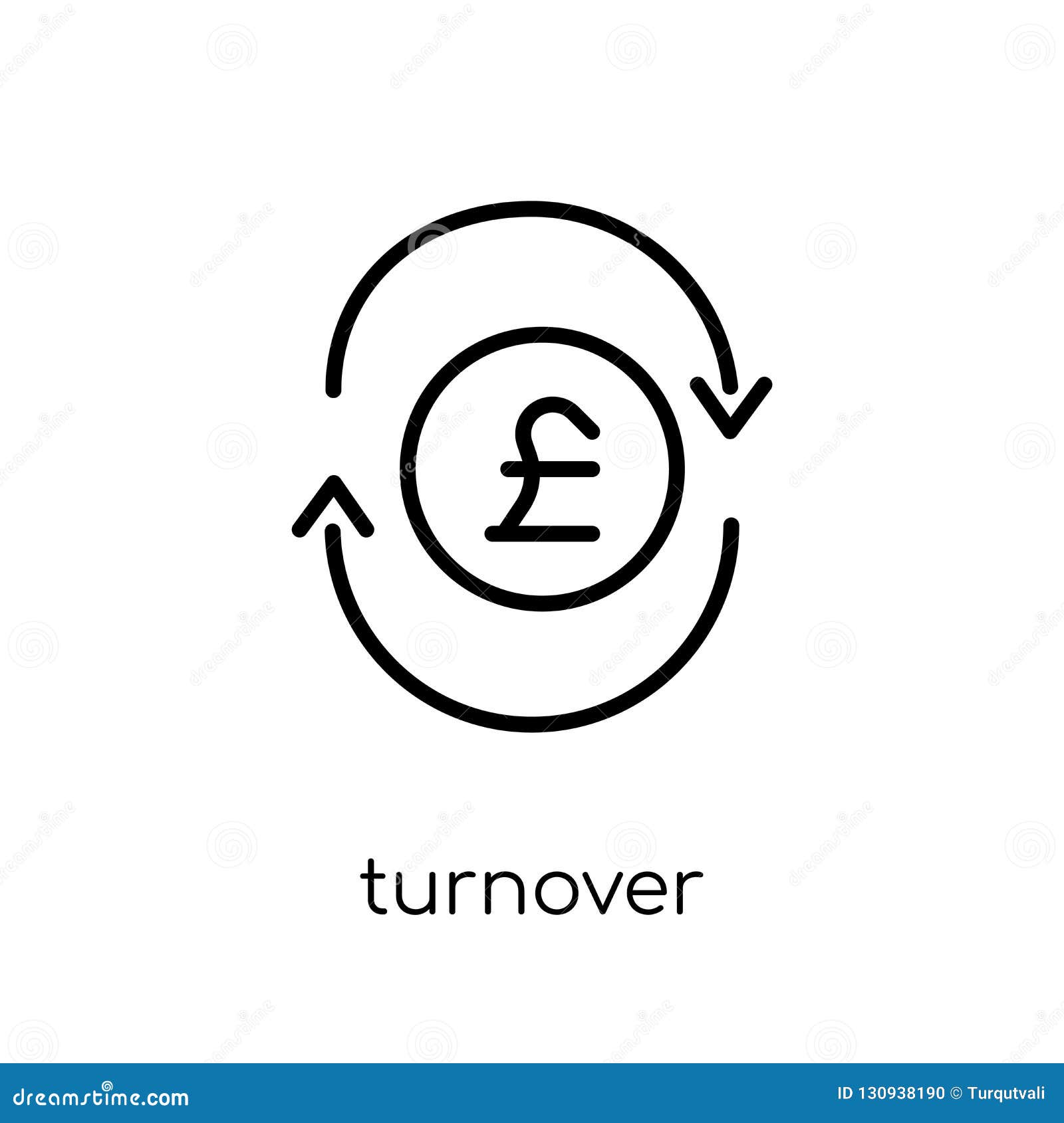 Turnover Icon. Trendy Modern Flat Linear Vector Turnover Icon on Stock ...