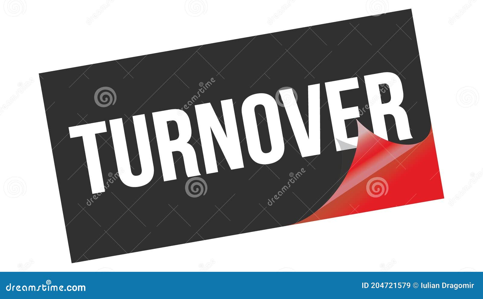 TURNOVER Text on Black Red Sticker Stamp Stock Illustration ...