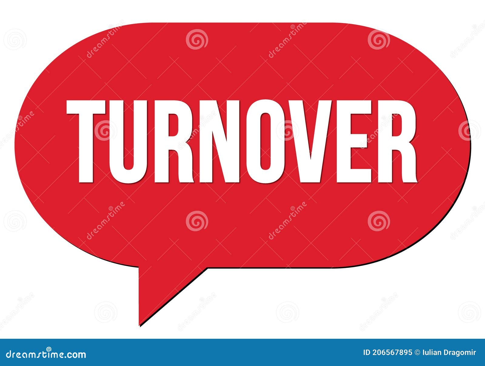 TURNOVER Text Written in a Red Speech Bubble Stock Illustration ...