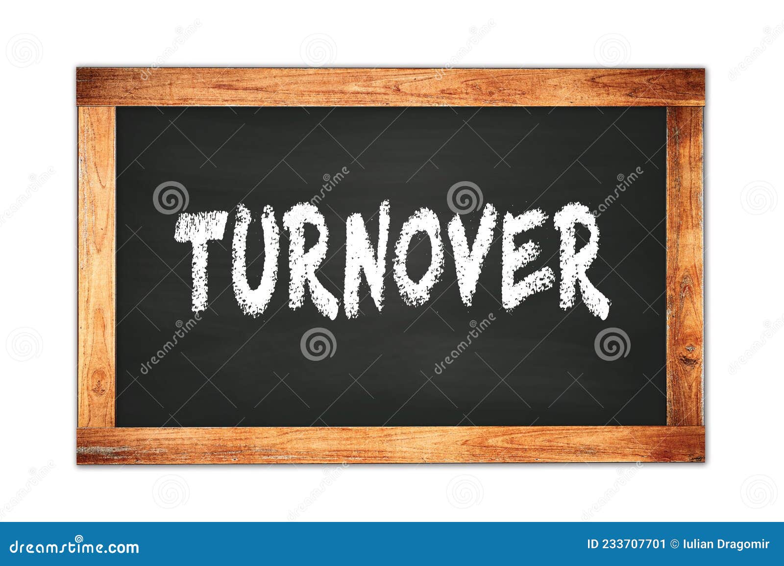 TURNOVER Text Written on Wooden Frame School Blackboard Stock ...