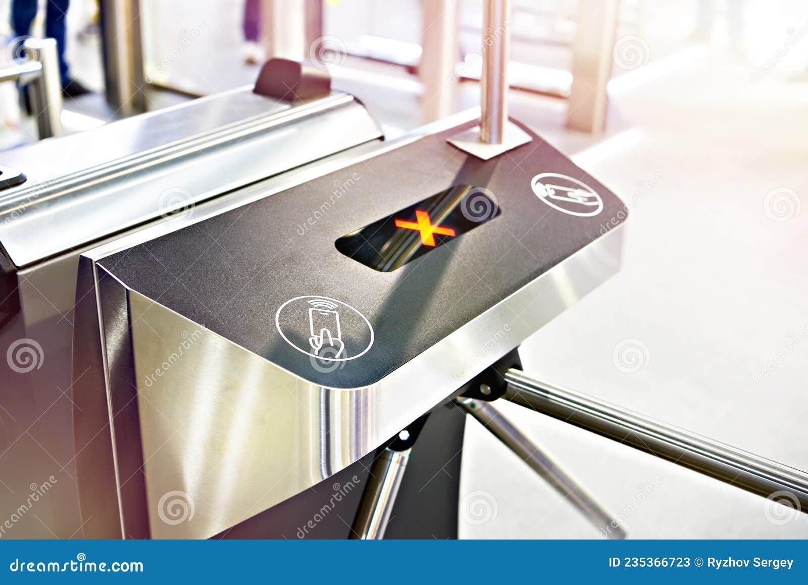 Turnstile with Card Entry System Stock Image - Image of office ...