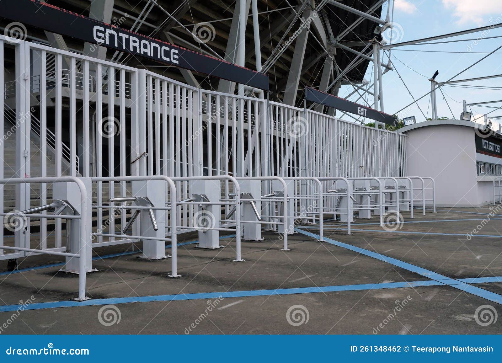 Turnstile Gate in Front of Entrance and Exit of Stadium. Стоковое Фото ...