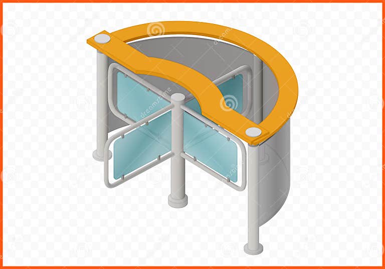 Turnstile Isometric Perspective View Stock Vector - Illustration of ...