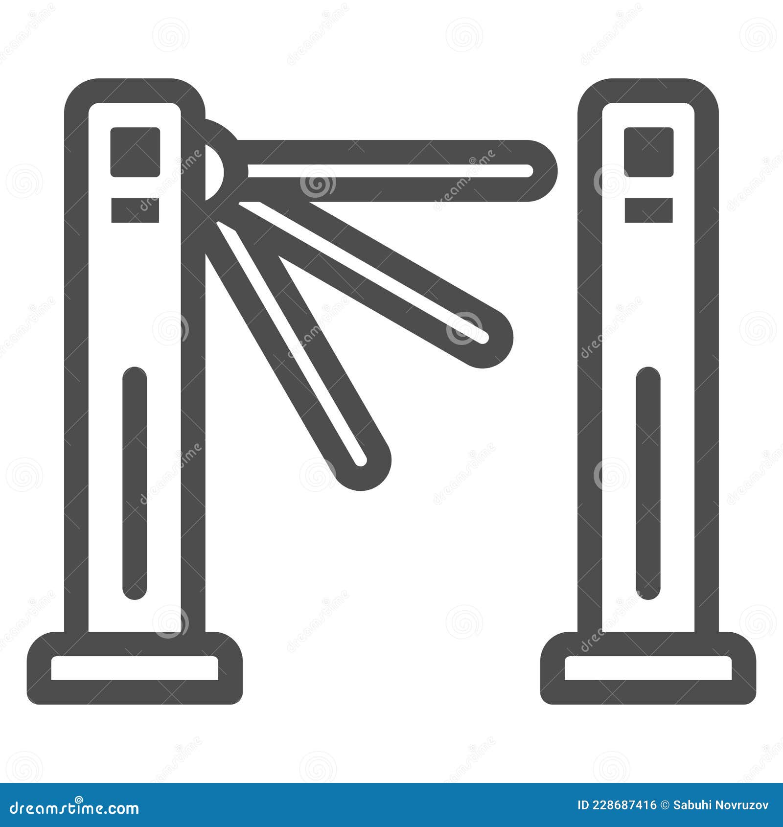 Turnstile Line Icon, Security Check Concept, Tripod Gate Barrier Vector ...
