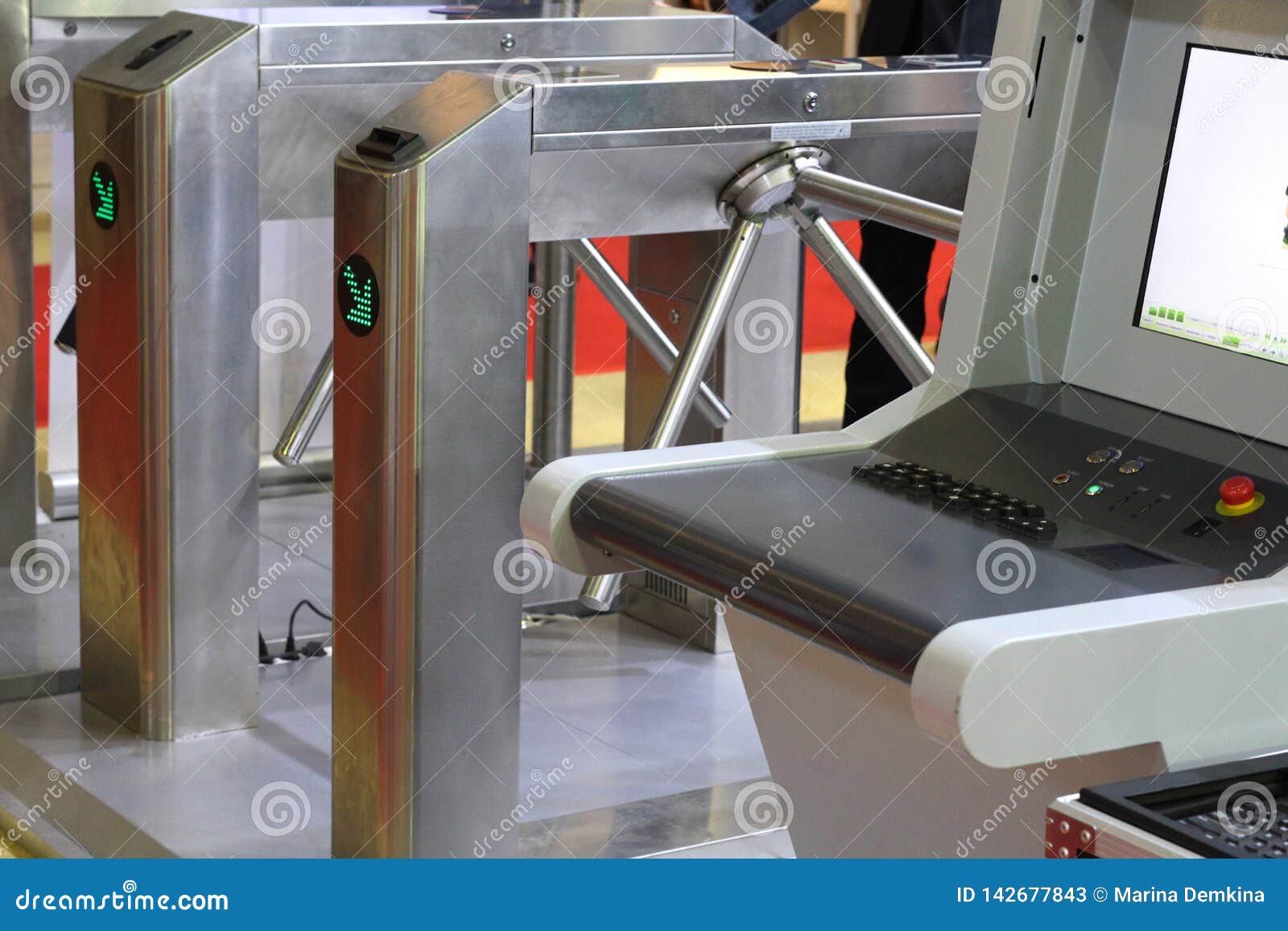 Turnstile for the Passage of People. Entry Exit, Identity Check Stock ...