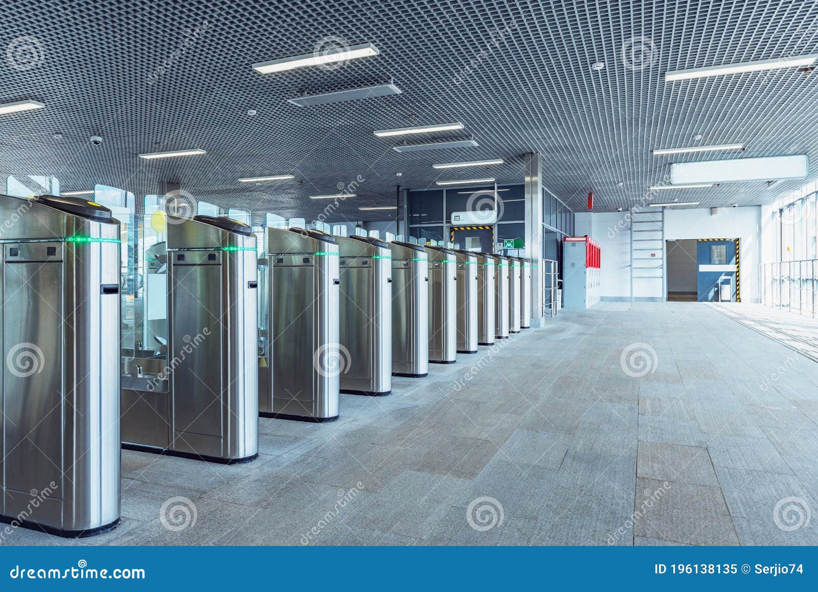 Turnstiles with Electronic Card Readers Stock Image - Image of access ...
