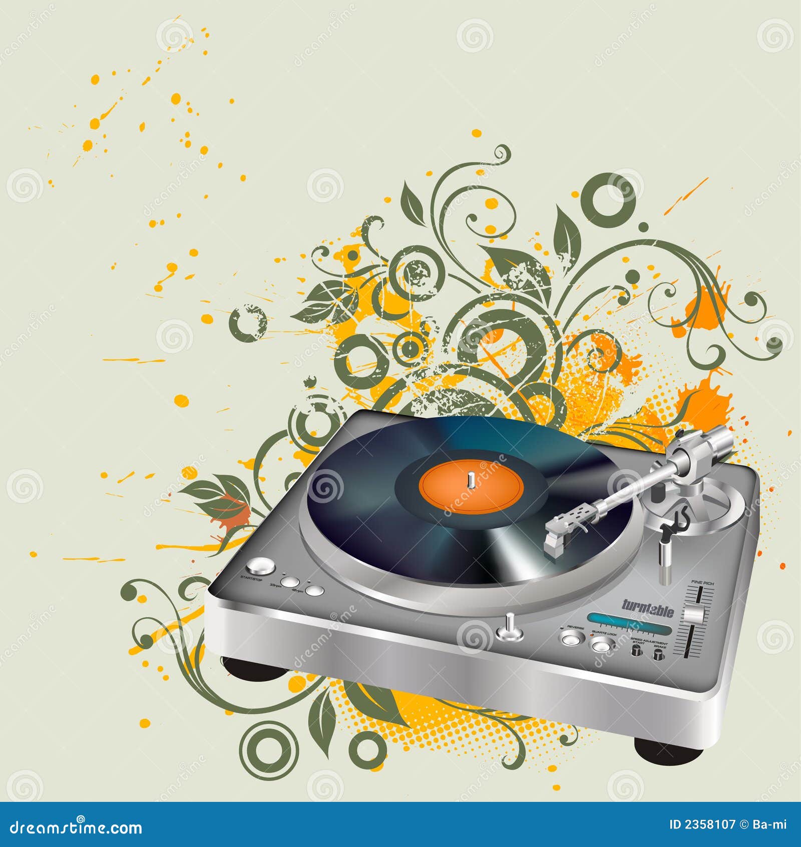 Turntable Cartoon Vector | CartoonDealer.com #2358107