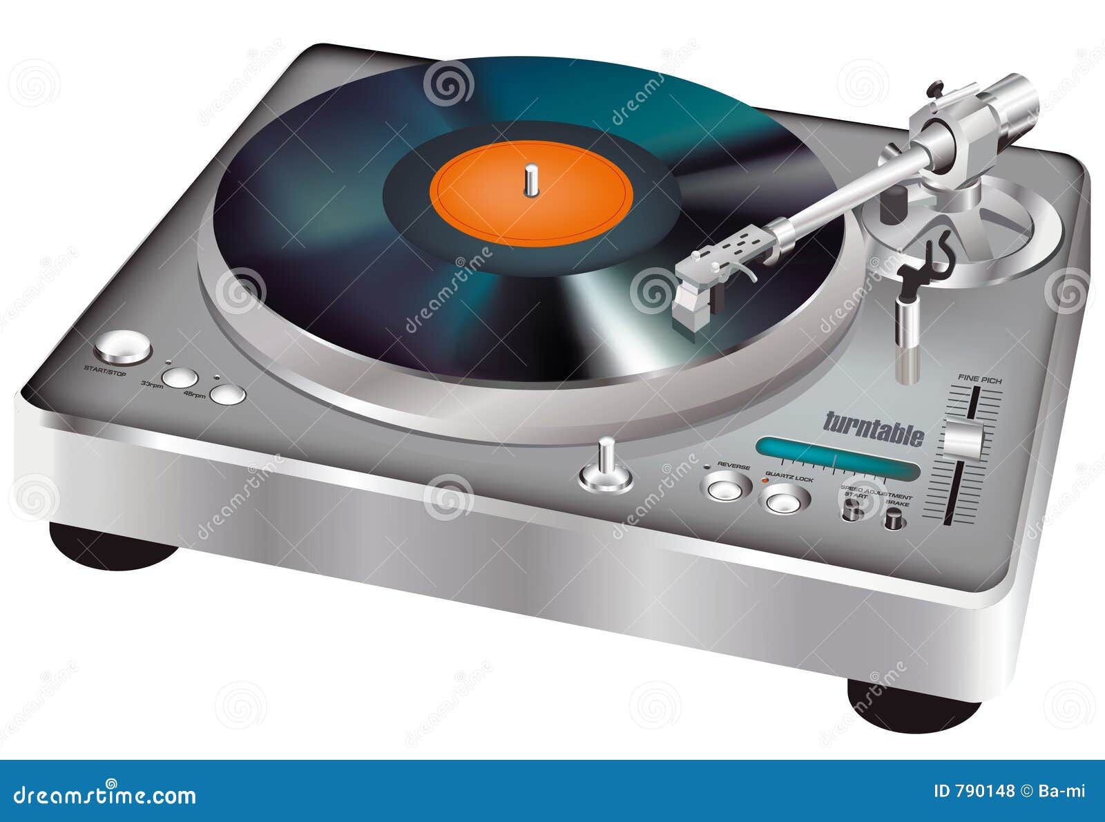 Turntable stock vector. Illustration of night, audio, dance - 790148