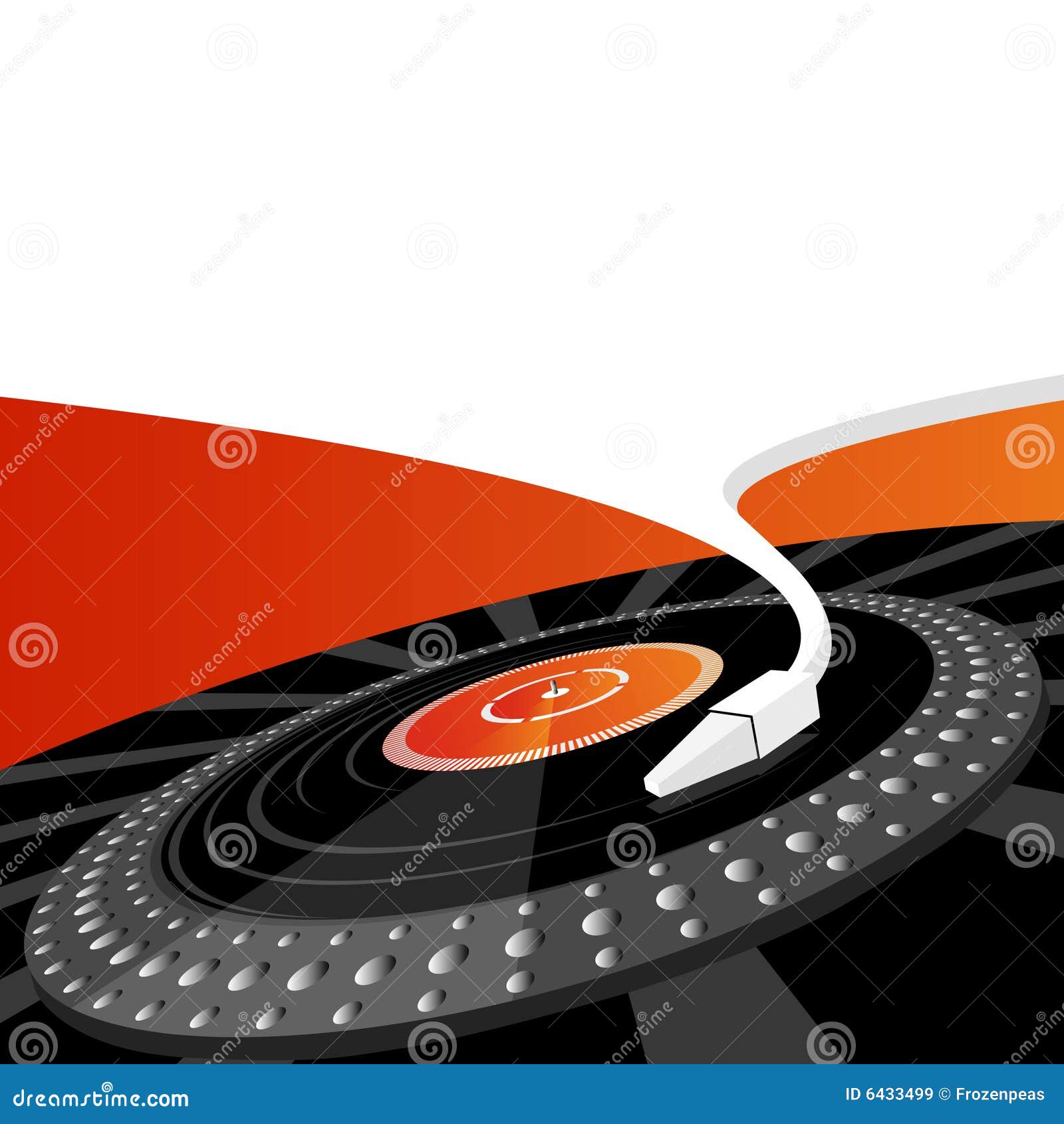 Turntable with copy space stock vector. Illustration of music - 6433499
