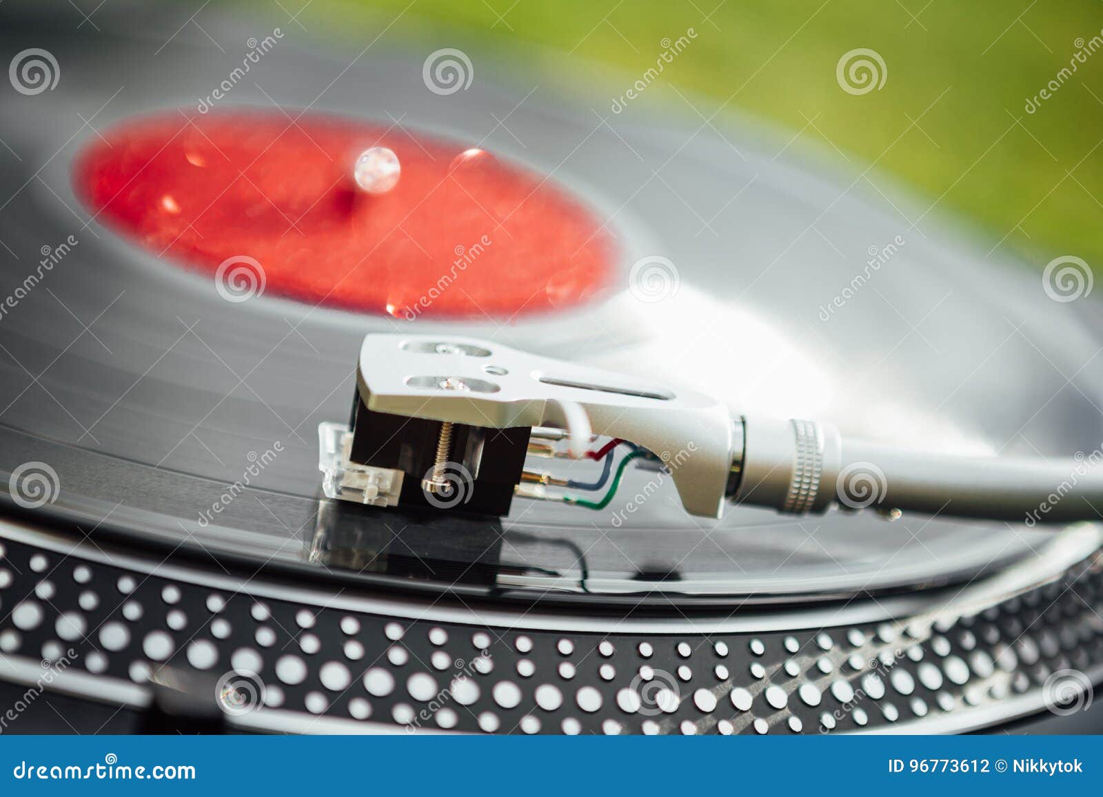 Turntable Headshell with LP Vinyl Record Stock Photo - Image of plate ...