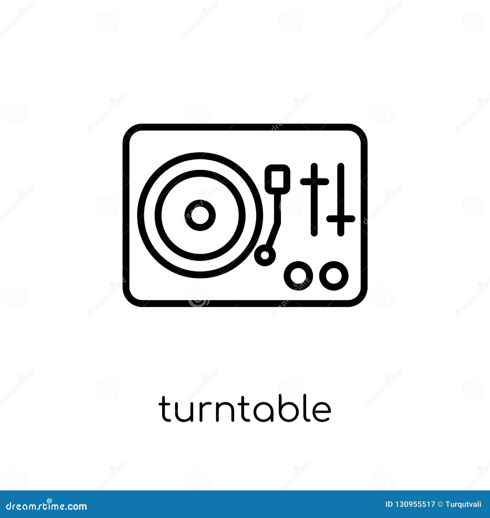 Turntable Icon from Collection. Stock Vector - Illustration of retro ...