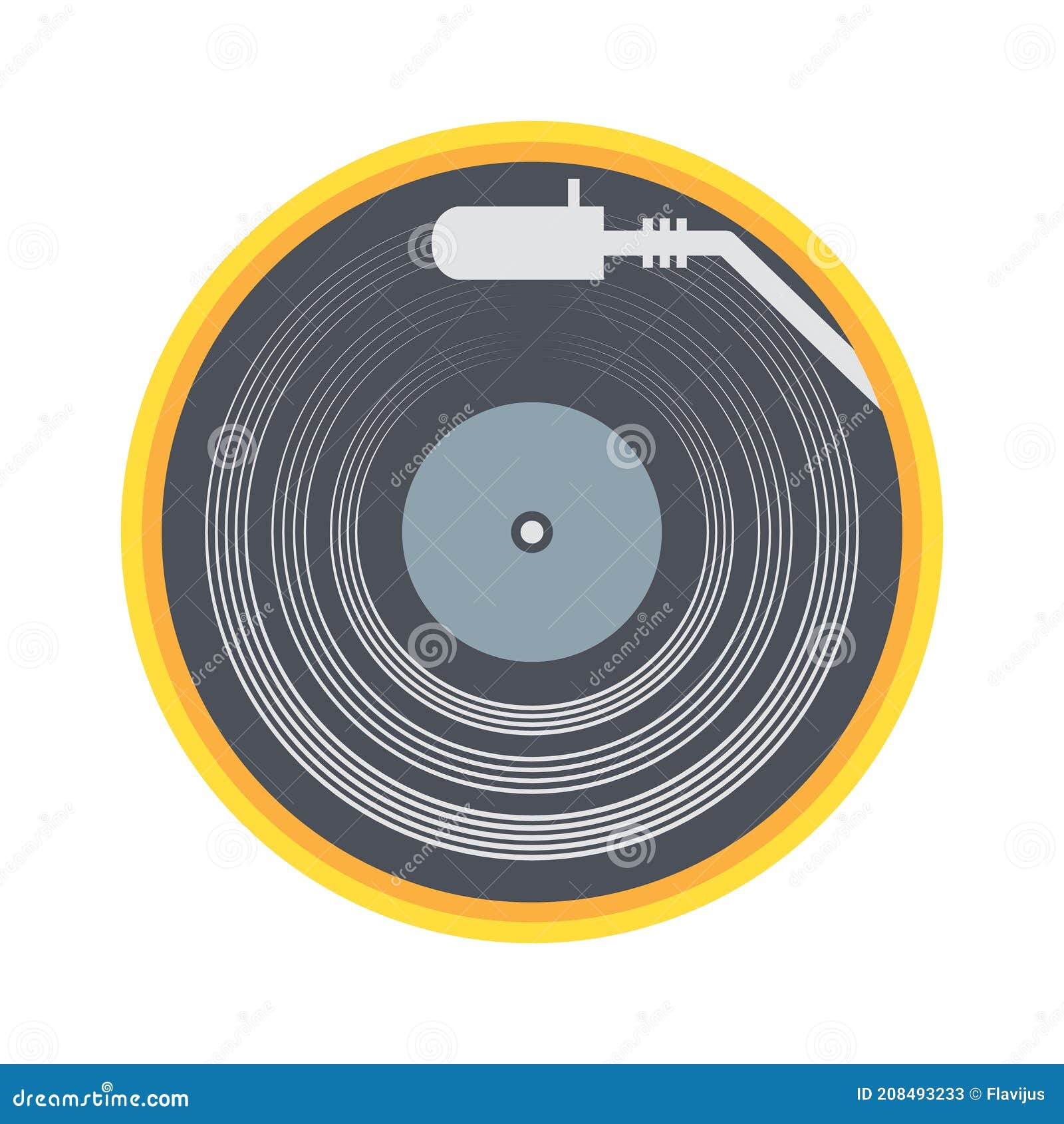 Turntable icon or sign stock vector. Illustration of power - 208493233