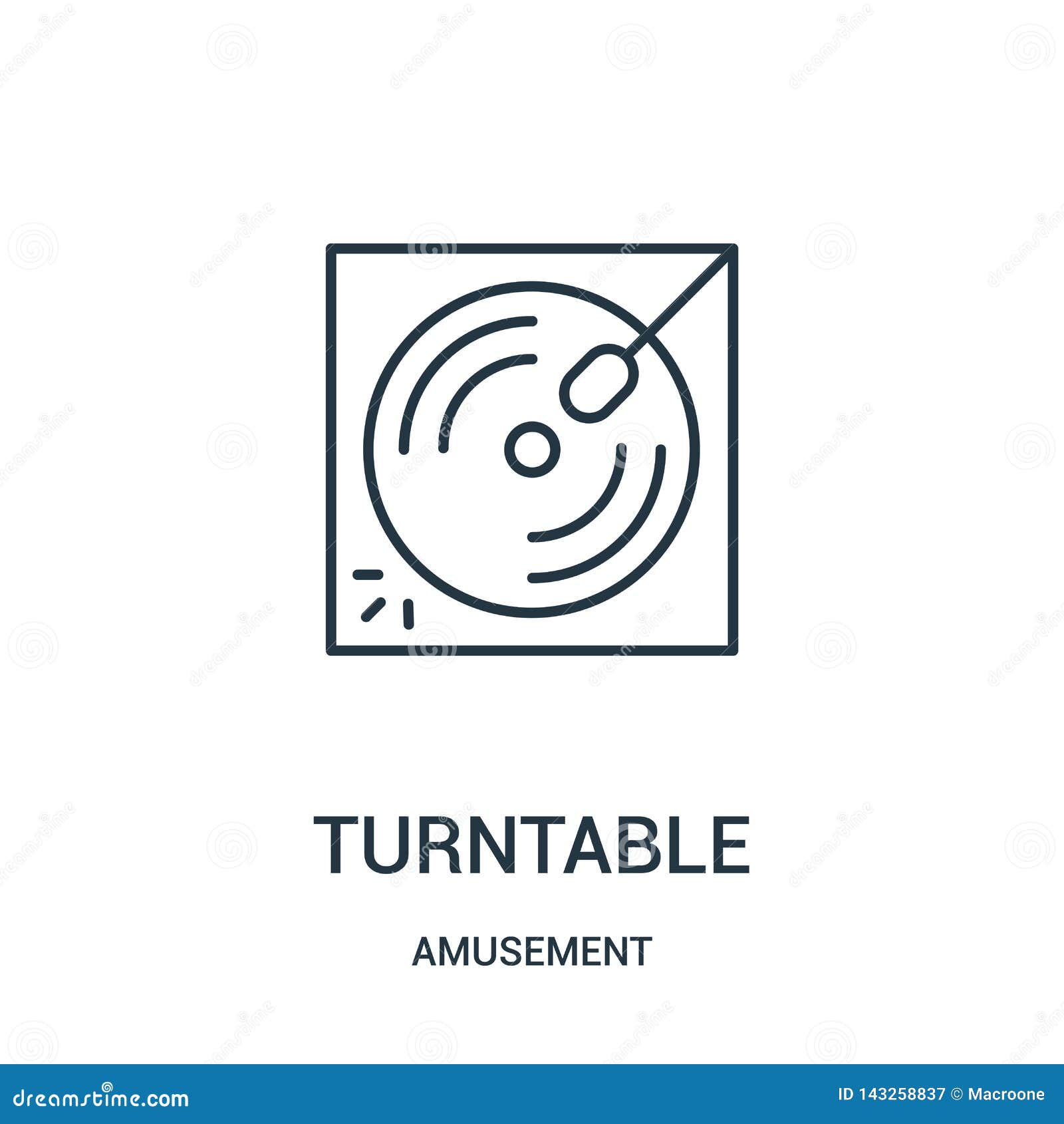 Turntable Icon Vector from Amusement Collection. Thin Line Turntable ...