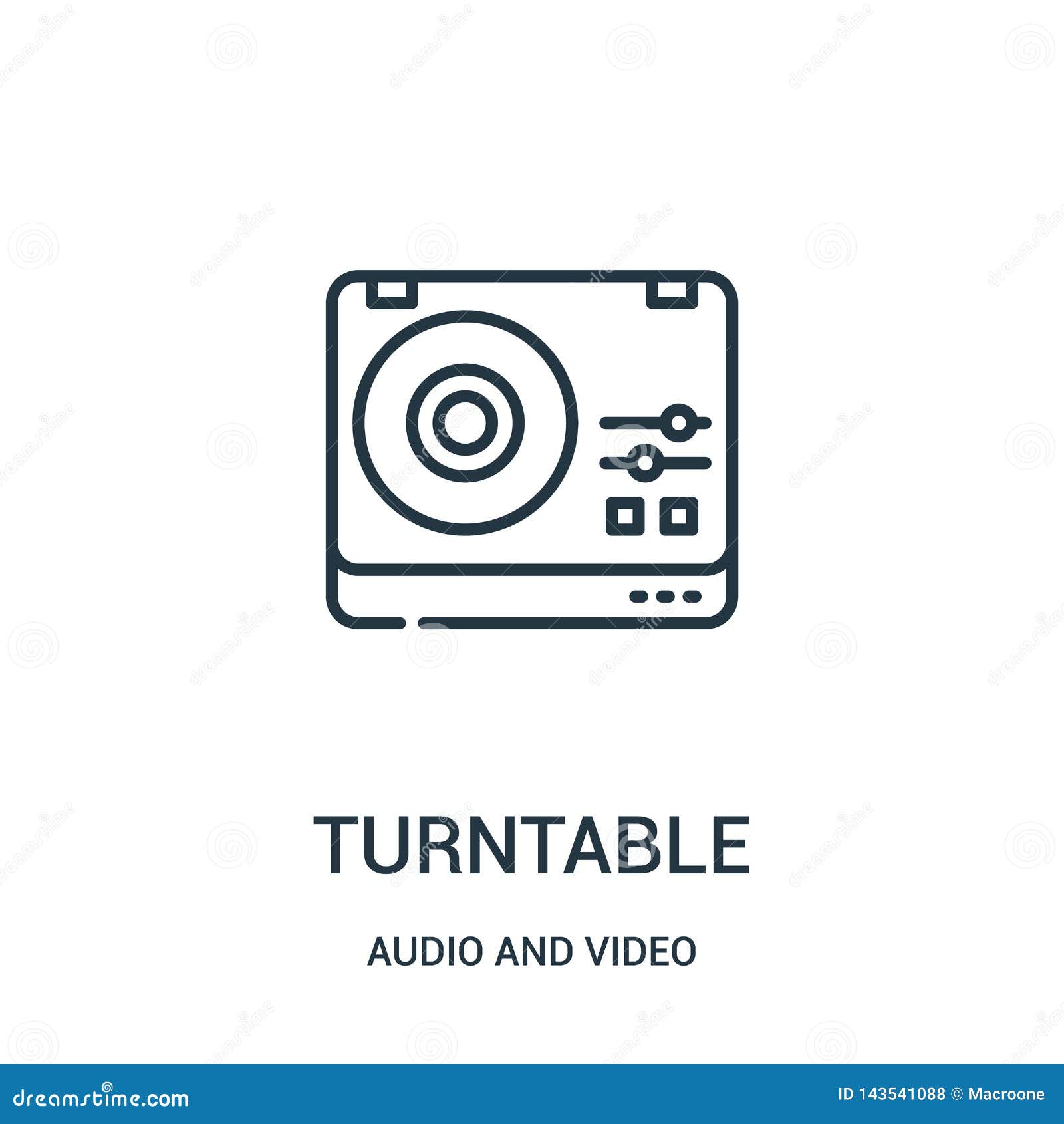 Turntable Icon Vector from Audio and Video Collection. Thin Line ...