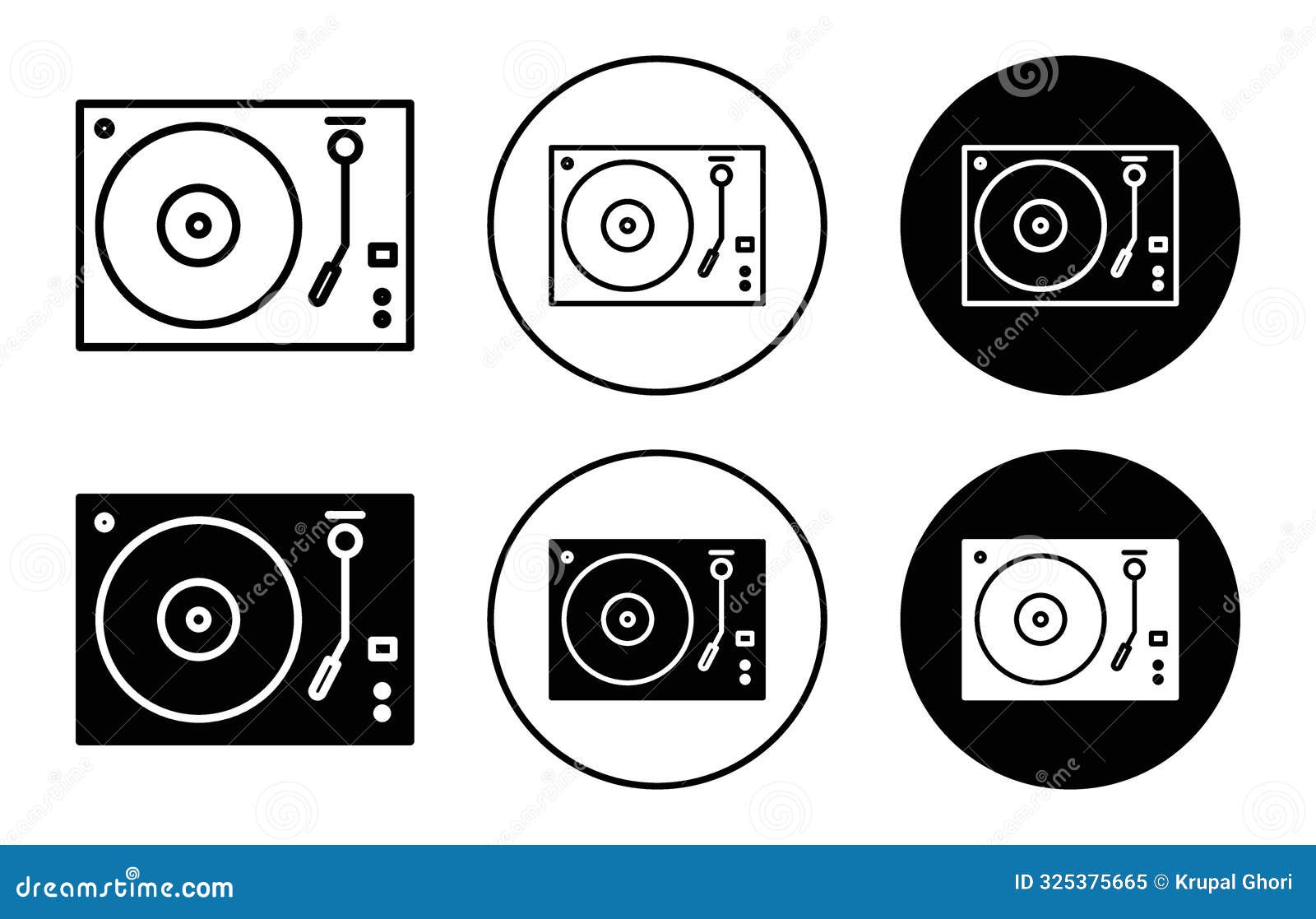 Turntable Icon stock illustration. Illustration of flat - 325375665