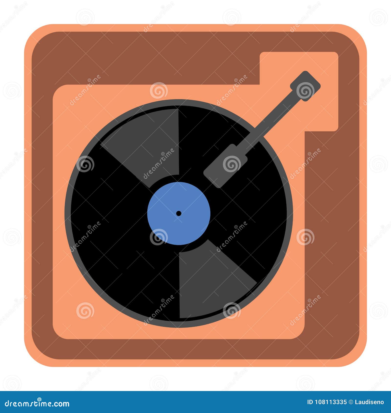 Isolated turntable icon stock vector. Illustration of equipment - 108113335