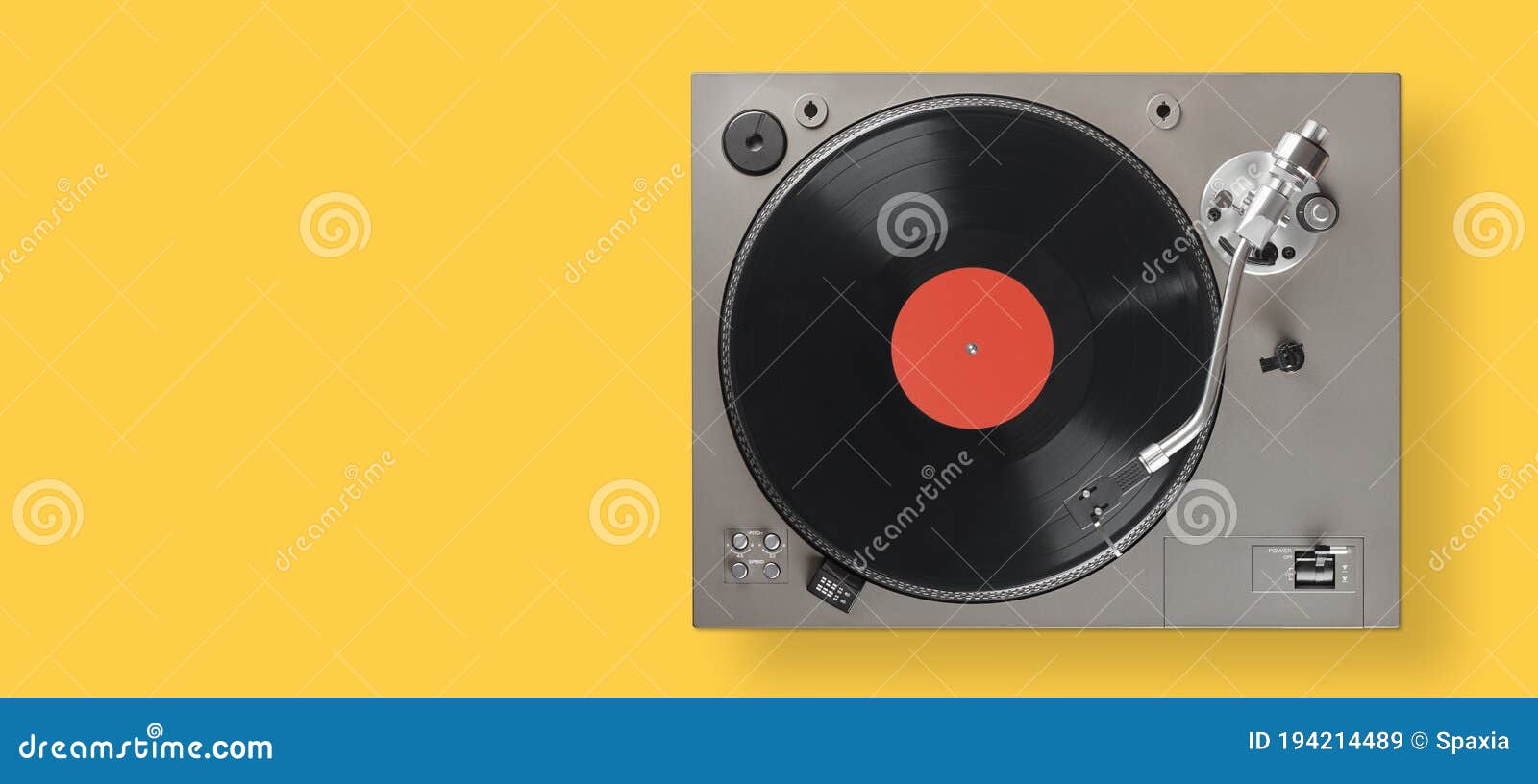 Turntable with Lp Vinyl Record. Above View Stock Image - Image of disc ...