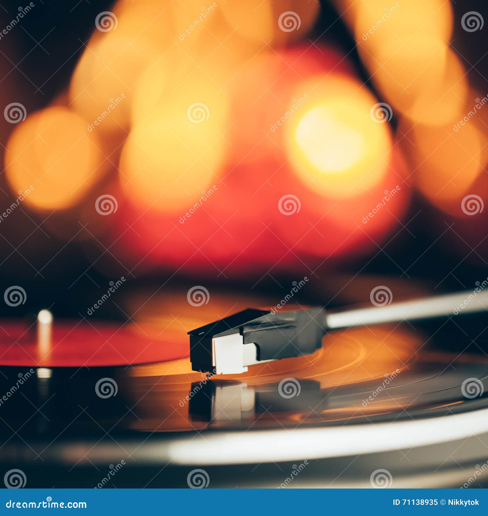 Turntable with LP Vinyl Record Against Fire Background Stock Image ...
