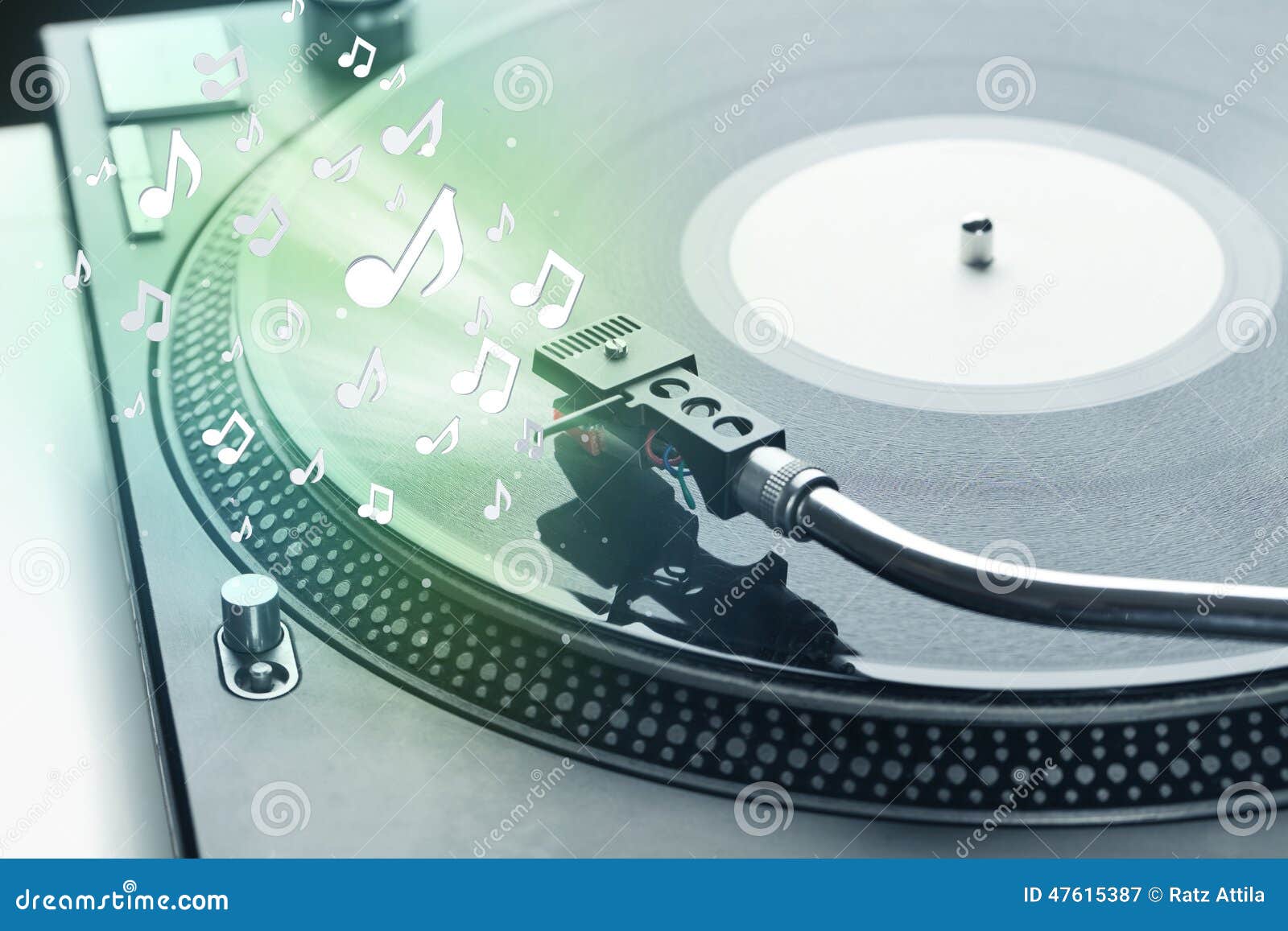 Turntable Playing Classical Music With Icon Drawn Instruments Royalty ...