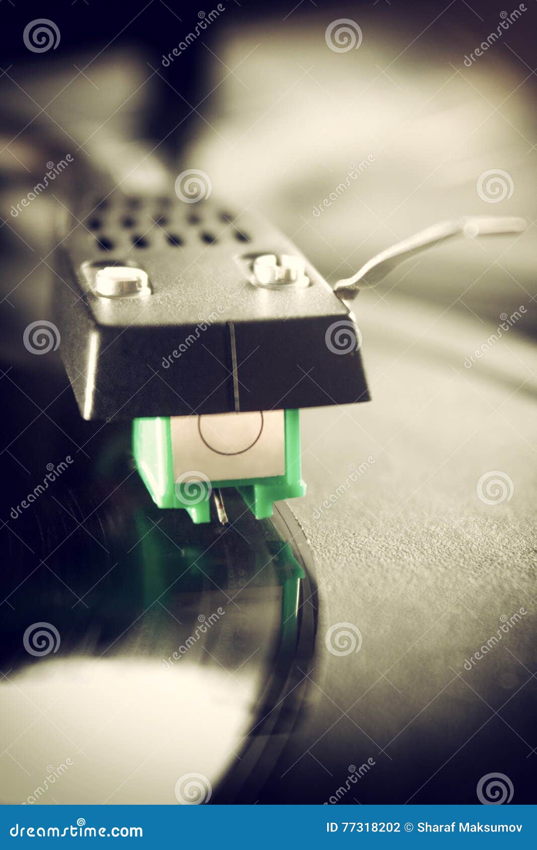 Turntable Playing Vinyl Close Up with Needle on the Record Stock Photo ...