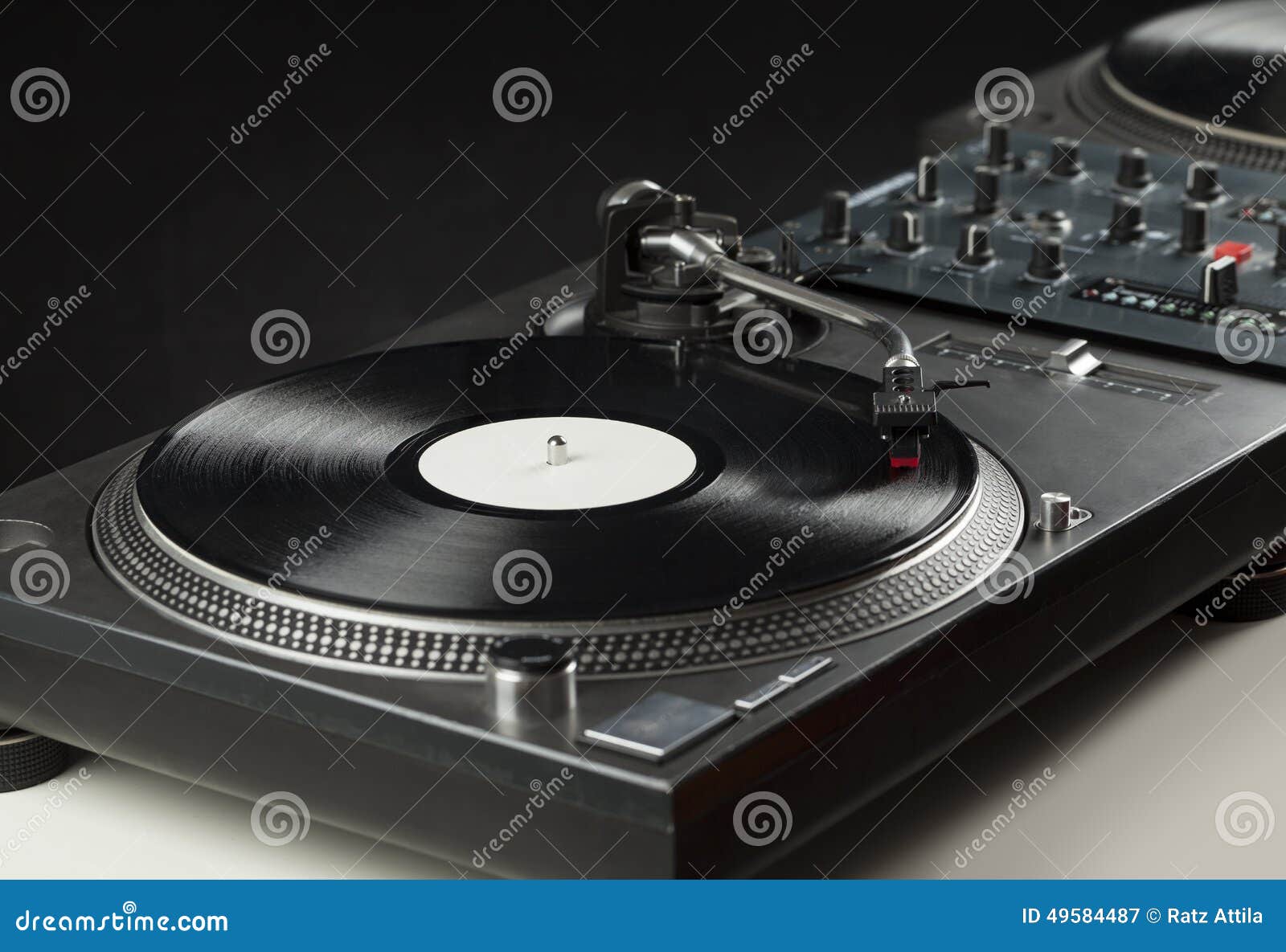 Turntable Playing Vinyl Close Up With Needle On The Record Stock Image ...