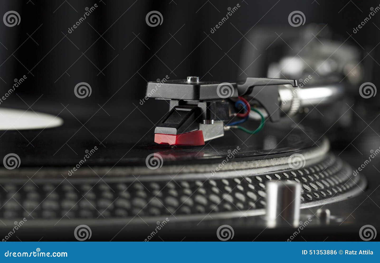 Turntable Playing Vinyl Close Up with Needle on the Record Stock Photo ...