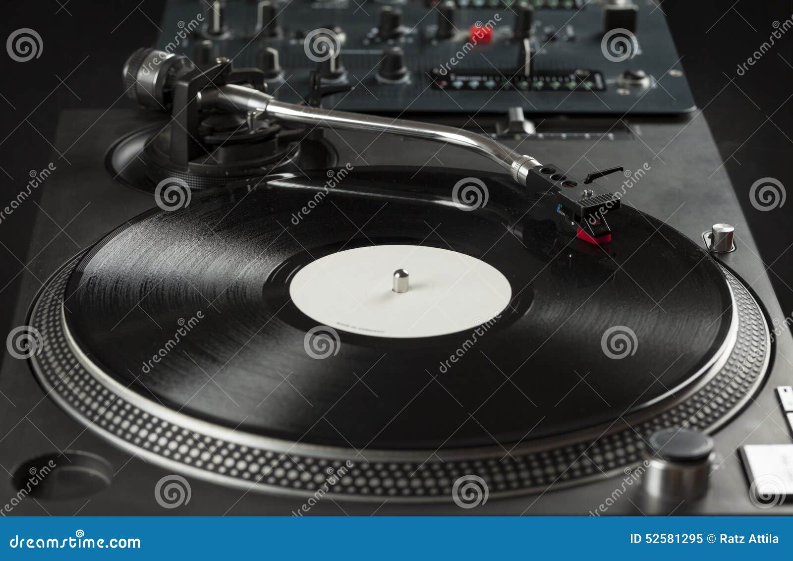 Turntable Playing Vinyl Close Up with Needle on the Record Stock Image ...