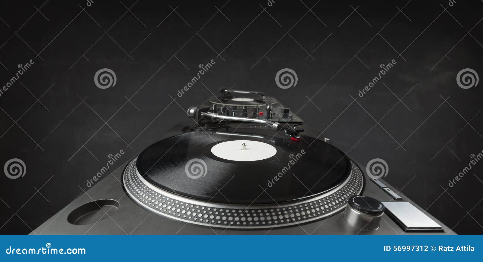 Turntable Playing Vinyl Close Up with Needle on the Record Stock Photo ...